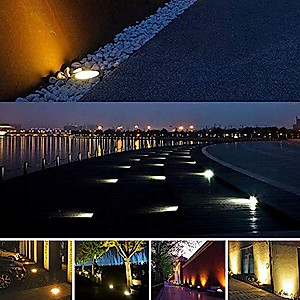 Outdoor In-Ground Lights 12W Increases Home Security Recessed Garden Park Lawn Pathway Lighting LED Underground Light Landscape Features Super Bright Well Light (Color : Warm Light)