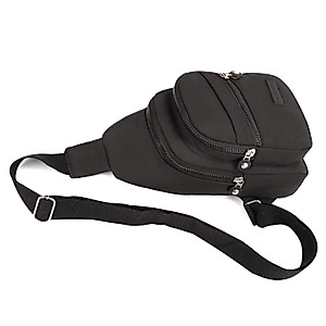 YAZEKOUS Small Sling Bag Sling Backpack for Women, Crossbody Sling Backpack Daypack Shoulder Bag for Travel Running Hiking Daypack Black