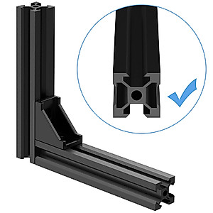 Zhengmy 50Sets 2020 Series Aluminum Profile Connector Set Including 50Pcs Corner Bracket 100 Pcs M5 T Nuts 100 Pcs M5x8 mm Hex Screw Bolt for 6 mm Slot Aluminum Profile Rail Accessories,black, silver
