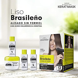 PLACENTA LIFE KERATIMASK Brazilian Straightening Kit with Keratin and Hyaluronic Acid - Keratin Treatment- Get a perfect smooth, shiny and silky- Formaldehyde FREE
