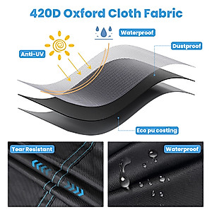 Duerer Patio Furniture Covers Waterproof 420D Outdoor Furniture Covers 126"L X 63"W X 28"H, for Patio Furniture Sets, Sofa, Table and Chair Set Cover, Anti-UV Rain Snow Dust Wind-Proof with Air Vent