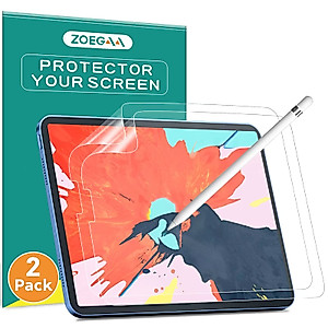 [2 Pack] ZOEGAA Paper Screen Protector Compatible with iPad Pro 12.9 inch (2015/2017), iPad Pro 12.9 1st/2nd Generation Matte Screen Protector for Write and Draw on Paper Film