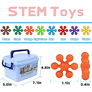 Magic4U 350PCS Building Toys for Kids with Storage Box, STEM Interlocking Blocks Preschool Educational Learning Plastic Connect Block Snowflake Toys for Boys&Girls Aged 3+