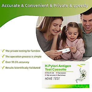 Helicobacter Pylori Stool Test Kits, H. Pylori，h. Pylori Stool (Antigen)10-15 Minutes of Quick Home Testing, The Result is Highly Accurate, Easy to Read and use,2 Test