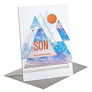 Hallmark Birthday Card for Son (Hangable or Displayable Decoration, Modern Mountains)