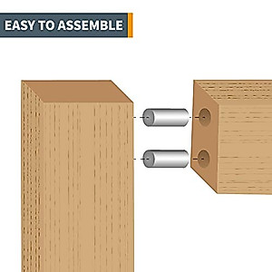 POWERTEC 71145 Hardened Steel Dowel Pins 3/8-Inch, Heat Treated and Precisely Shaped for Accurate Alignment, Alloy Steel , 4 Pack, Silver, 3/8" x 3" Pins