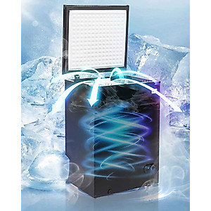 TABU 10.0 Cu Ft Chest Freezer, Deep Freezer with Removable Storage Basket, Top Open Door Chest Freezer, Black Freezer with 7 Level Adjustable Temperature, Compact Freezer with Top Open Door (Black)