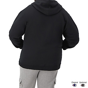 Champion, Powerblend, Comfortable Zip-Up Hoodie Sweatshirt for Men (Reg. or Big, Black C Logo, X-Large tall