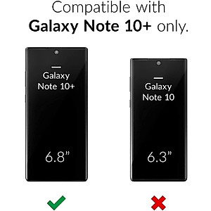 NGB Supremacy for Galaxy Note 10+ (Plus) Phone Case with Screen Protector (Flexible TPU), Ring Holder/Wrist Strap Lanyard, Glitter Floating Liquid Cute Case for Samsung Note 10 Plus Pink/Aqua