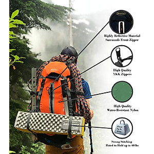 DURATON Hiking Backpack 50L, Water Resistant Light-Weight Day Pack for Backpacking Camping and Travel (Green)