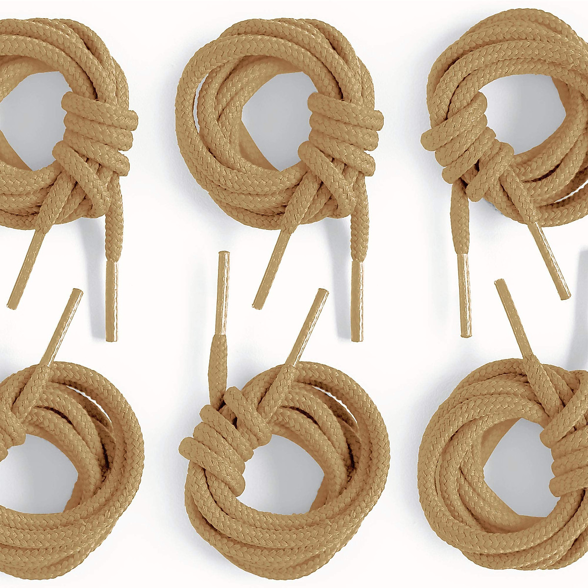 Mercury + Maia Round Shoe Laces for Sneakers - Boot Laces - Ultraboost Shoelaces - USA Made Shoe Strings (2 Pair) (Tan, 72 inches)