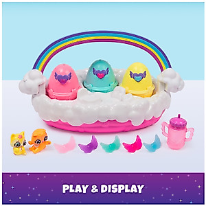 Hatchimals Alive, Neon Rainbow Spring Basket Toy (Styles May Vary), 3 Self-Hatching Easter Eggs, Fun Gift & Kids Toys for Girls & Boys Ages 3 and up