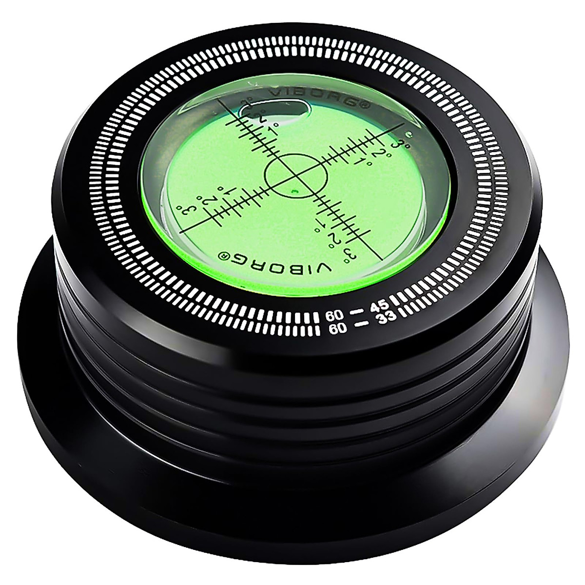 Viborg LP628B Record Weight Stabilizer, Turntable Level and Strobe Scale All-in-one, 280G LP Disc Stabilizer Vinyl Clamp for Phonograph (60Hz, Black)