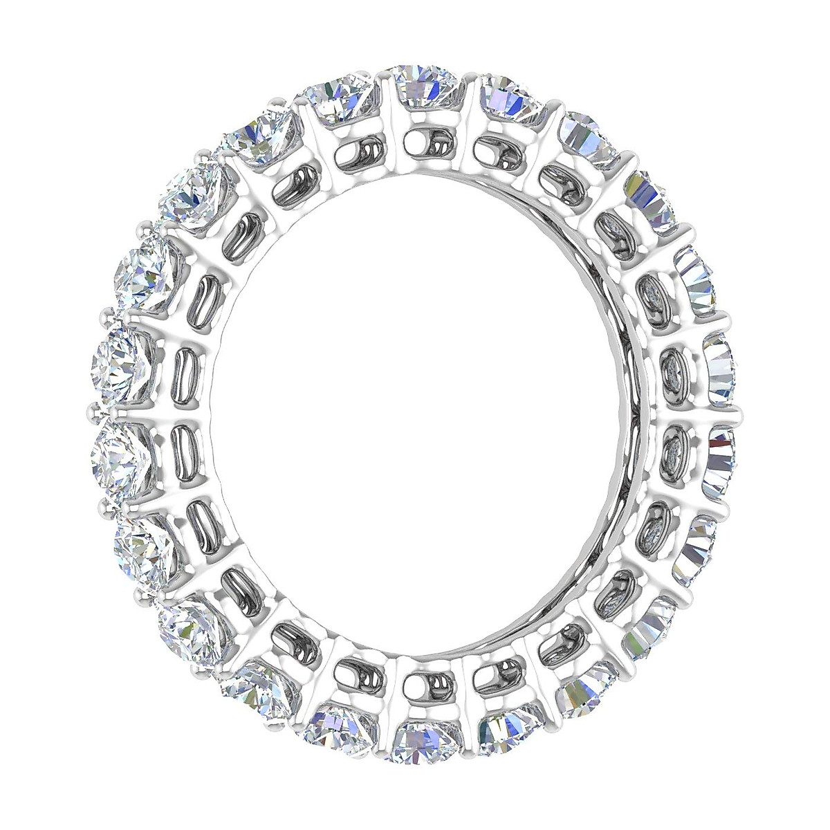2 1/4 Carat Prong Set Diamond Eternity ring in 10K White Gold (Ring Size 7)