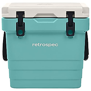 Retrospec Palisade Rotomolded 25 Qt Cooler - Fully Insulated Portable Ice Chest with Built in Bottle Opener, Tie-Down Slots & Dry Goods Basket - Large Beach, Camping & Travel Coolers - Blue Ridge