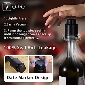 OitiO Red Wine Glasses Set of 4, 20 oz Crystal Wine Glasses Large, Long Stem White Wine Glasses Modern with Wine Stopper, Premium Gift Set for Wedding Anniversary Birthday Christmas Women Men