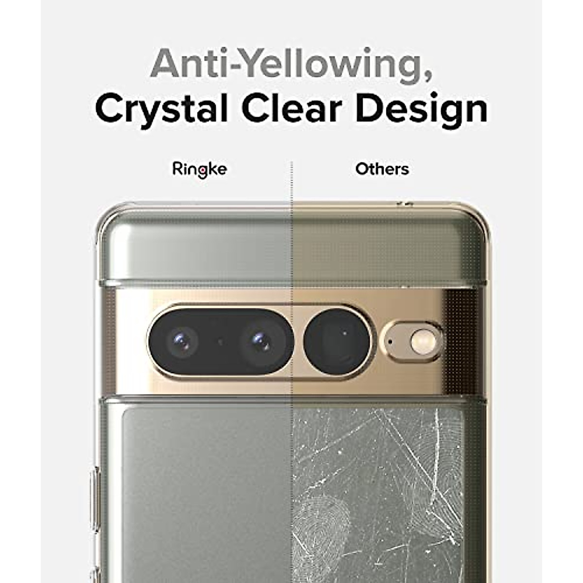 Ringke Fusion [Anti-Fingerprint Technology] Compatible with Google Pixel 7 Pro Case 5G, Protective Sturdy Back Shockproof TPU Bumper Translucent Smudge Proof Cover for Women, Men - Matte Clear