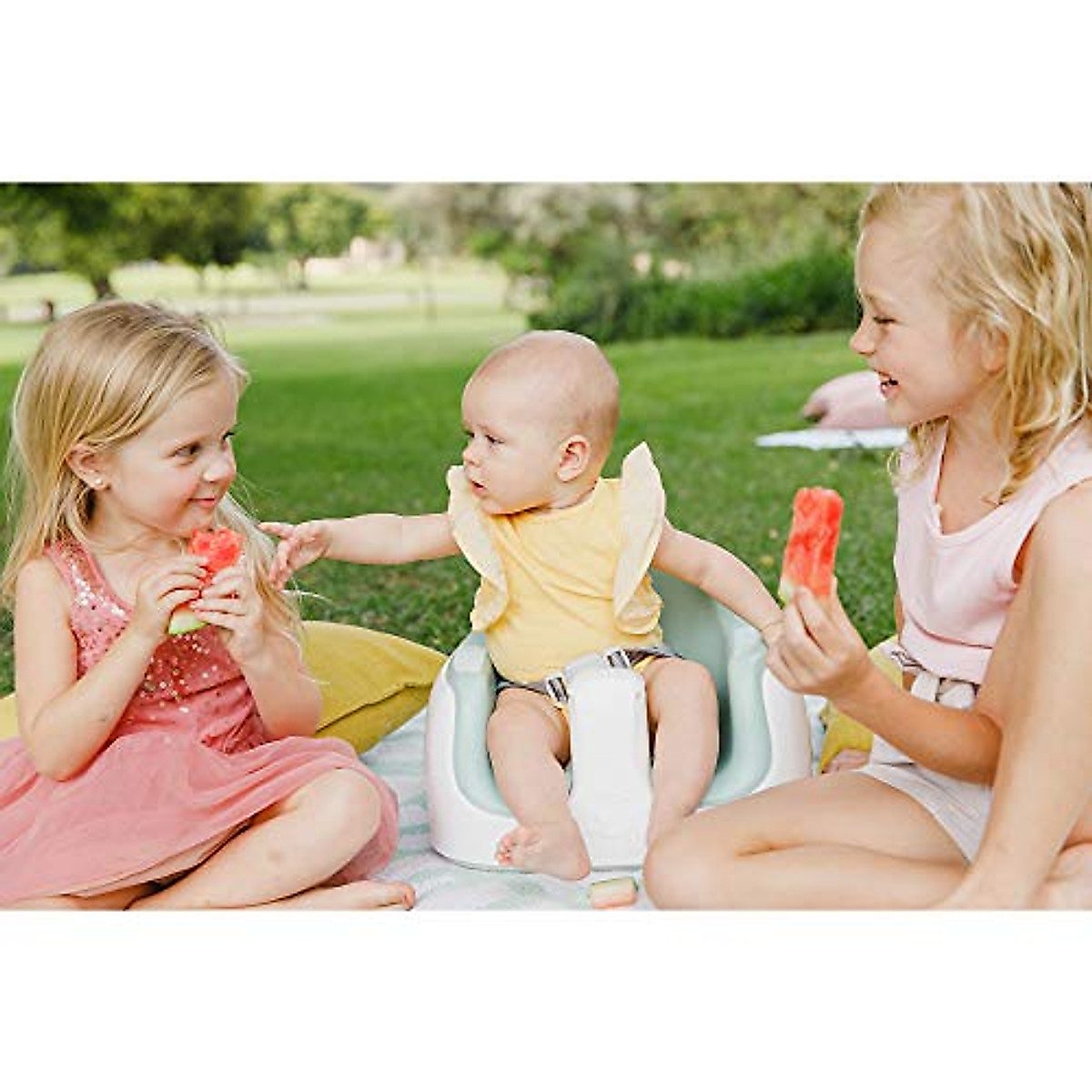 Bumbo Baby Infant Toddler Soft Foam Multi Seat with Removable Tray and Safety Buckle Straps for Kids 6 to 36 Months, Hemlock Green