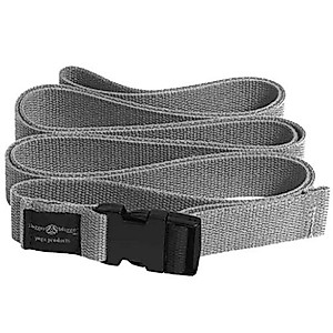 Hugger Mugger Quick-Release 10 ft. Yoga Strap - Gray - Super Strong Cotton, Easy to Attach and Release, Easily Adjustable