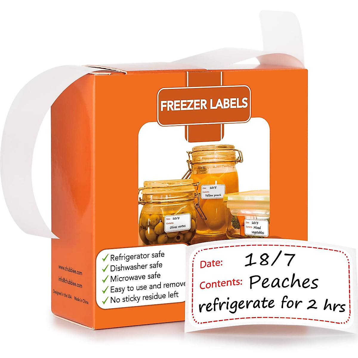 Removable Refrigerator Freezer Labels with Dispenser Box, Meal Prep Food Storage Stickers for Deli Containers, Waterproof Kitchen Pantry Organization Label