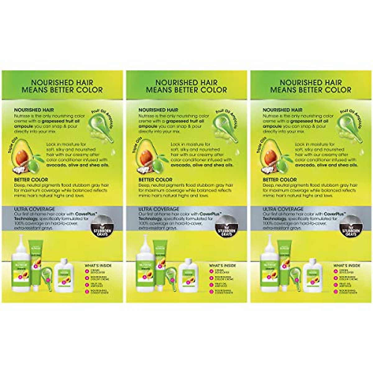 Garnier Hair Color Nutrisse Ultra Coverage Nourishing Creme, 200 Deep Soft Black (Black Sesame) Permanent Hair Dye, 3 Count (Packaging May Vary)