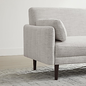 CHITA Mid-Century Modern Sofa, Fabric Couch for Living Room with Solid Wood Leg, No-Tools Assembly, 73''W, Ivory