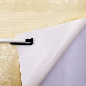 Yifely Yellow Flower Striped Shelf Paper Self-Adhesive Drawer Liner Covering Home School Study Desk 17.7 Inch by 9.8 Feet