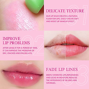 evpct 2Pcs Carrot Lip Color Changing Lipstick Tinted Lip Balm Set, Green Magic PH Lipstick Color Change Changing Crystal Flower Jelly Lipstick Lip Gloss Stain Makeup Set for Women Girls Waterproof