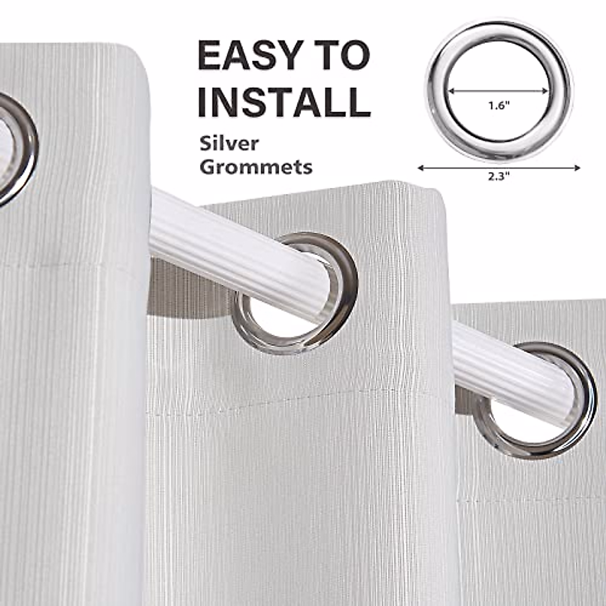 Creamy White Blackout Curtains for Living Room - 2 Panels Set Privacy Room Darkening Curtains, Solid Color Window Panels, Grommet Window Curtains/Drapes for Bedroom Kitchen,52 x 84 Inch