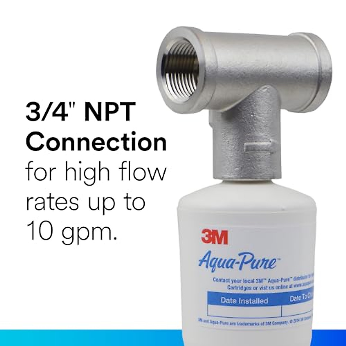 3M Aqua-Pure Whole House Scale Inhibition Inline Water System AP430SS, Prevents Scale Build Up On Hot Water Heaters and Boilers