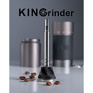 KINGrinder K 4 Iron Grey Manual Hand Coffee Grinder 240 Adjustable Grind Settings for French Press, Drip Coffee, Espresso with Assembly Consistency Coated Conical Burr Mill, 35g Capacity