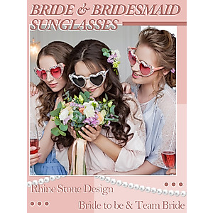 Mootycapa 12 Pcs Bachelorette Party Sunglasses for Bridesmaids Bride Sunglasses for Wedding Party Favors(Team Bride)