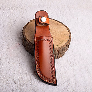 Hulara_Genuine Leather Case Handmade Real Leather Knife Sheaths With Belt Loop Pocket Knife Holder For Belt 4.7" Blade Fits Knife Holster