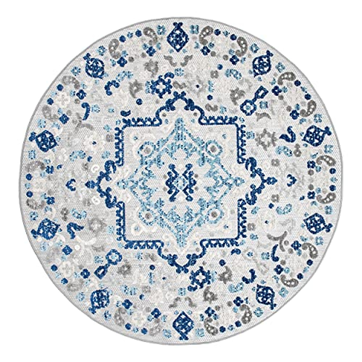 nuLOOM Celestial Contemporary Indoor/Outdoor Area Rug, 6' Round, Blue