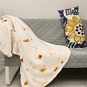 Tortilla Blanket for Kids, 49 Inch Burrito Blanket, Soft Flannel Throw Blanket for Boy Girl, Funny Food Blanket for Birthday Gifts