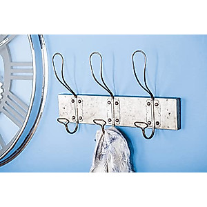 Deco 79 Wall Hook, 18" L x 4" W x 11" H, Grey