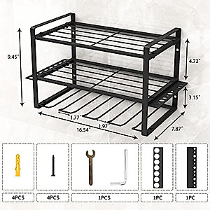 KALINCO Power Tool Organizer, Tool Organizer Wall Mount, Garage Tool Organizer and Storage Rack, Heavy Metal Tool Rack, Drill Rack Wall Mount, Cordless Drill Utility Storage Rack