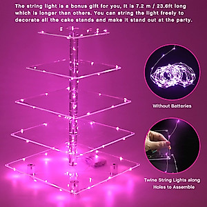 YestBuy 3 Tier Shelf Cupcake Stand (Pink) + 5 Tier Premium Cupcake Holder (Pink)