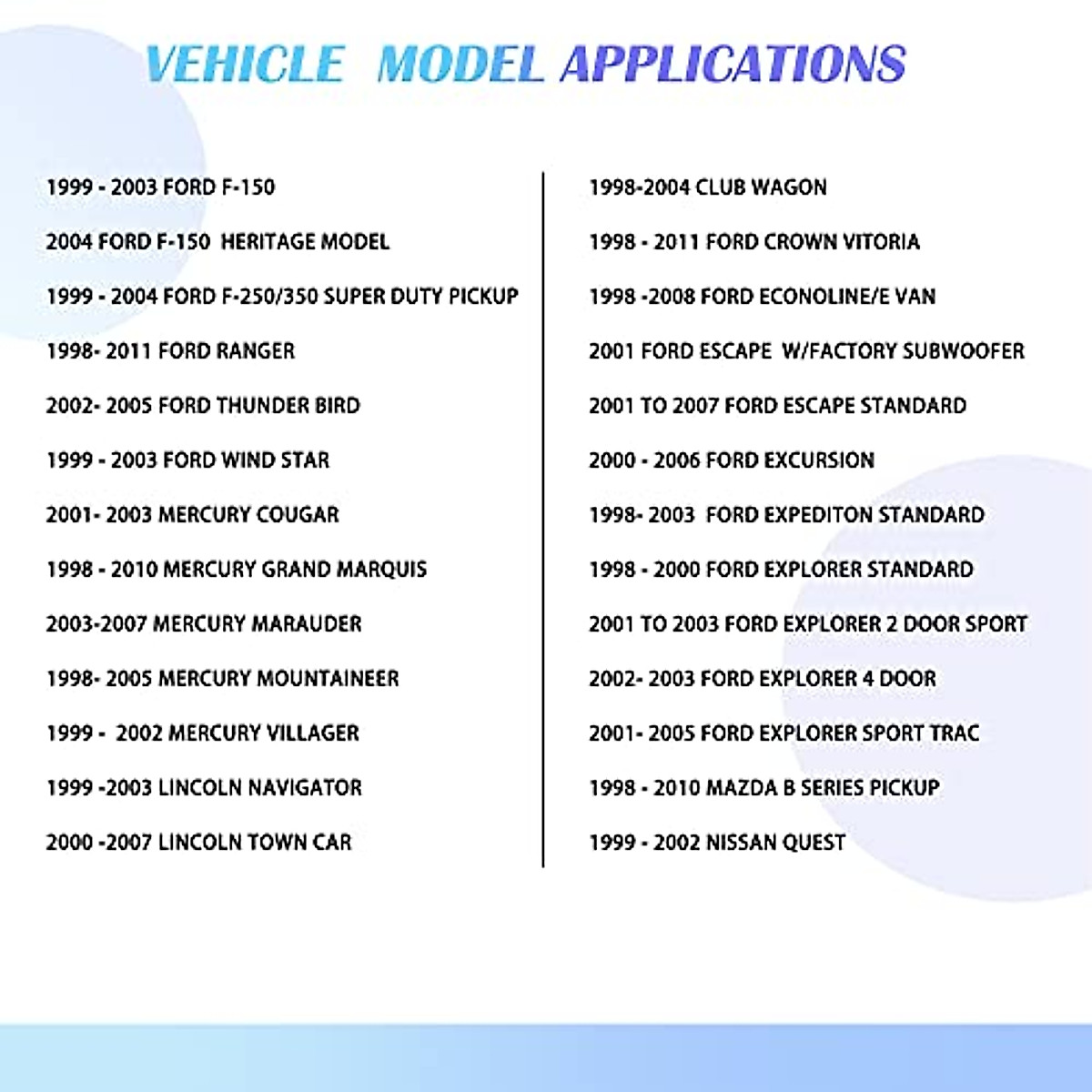 RDBS Car Radio Wire Harness to Install an Aftermarket Stereo Receiver Fit for 1998-2009 Ford Vehicles
