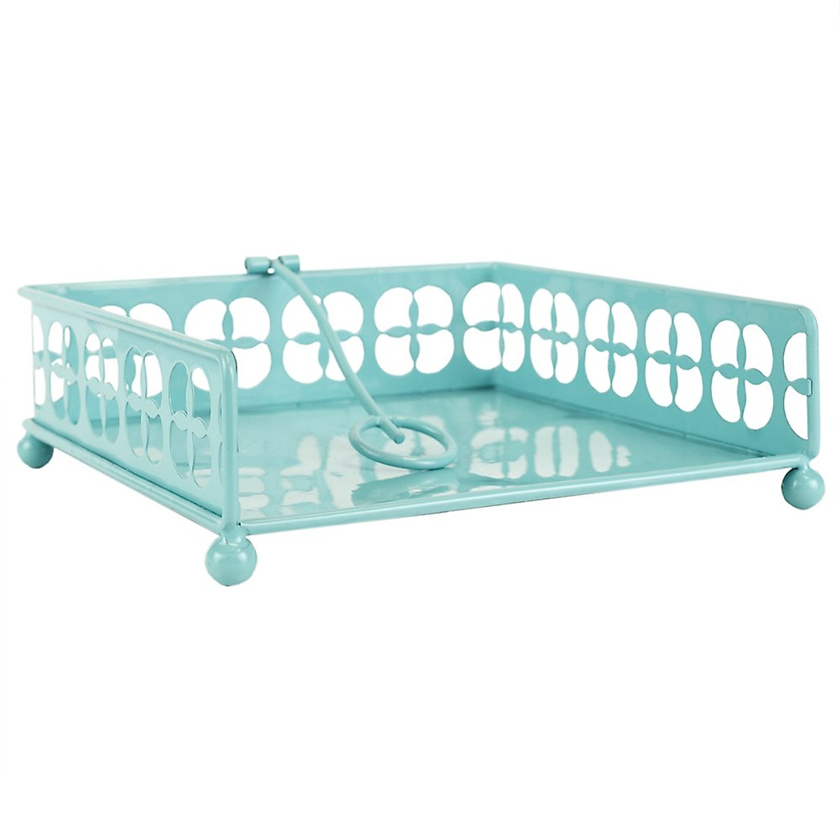 Home Basics Trinity Flat, Turquoise Napkin Holder