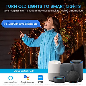 Vont Smart Plug [2 Pack] Alexa Smart Plugs, WiFi + Bluetooth, Google Assistant & IFTTT, Voice Command, Timer & Schedules, Control Anywhere, Vacation Mode, ETL & FCC Certified, No Hub Required