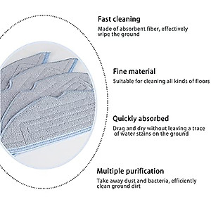 Vacuum Mop Replacement Pad for Roborock T7S T7S S7 Plus Reusable Hard Floor Robot Cleaner Cloth, Lenmu Mica Microfiber Soft Pad 4 Pack
