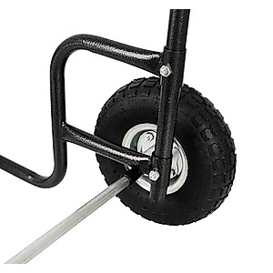 LEADALLWAY Firewood Cart Wood Hauler Fireplace Log Carrier Mover|Outdoor Indoor Heavy Duty Steel Firewood Storage Carrier Cart With 2 Pheumatic Wheels, Labour-Saving Wood Stove Accessories Tools