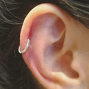 925 Sterling Silver 16 Gauge - 10mm Diameter Hinged Clicker Segment Nose Ring