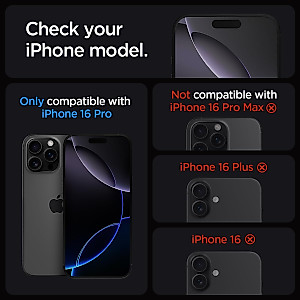 Spigen Tempered Glass Screen Protector [GlasTR EZ FIT] designed for iPhone 16 Pro [2 Pack]