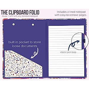 Vera Bradley Mini Clipboard Folio with Refillable Lined Notepad, Padfolio with Interior Pocket and Pen Loop, Fall For Peanuts