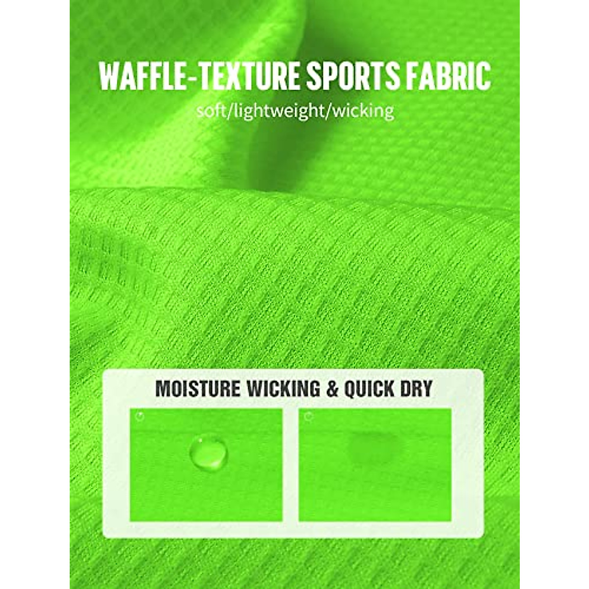 Zengjo Quick Dry Shirts for Men Athletic Performance Short Sleeve Light Weight(Neon Green,S)