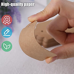 Koogel 20PCS Kraft Gift Tags with String, 2.8 x 1.6 Inch Gift Tags Price Tags Hanging Tags for Gift Bags DIY Crafts Birthday Wedding Party Favors