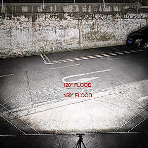 EXZEIT Waterproof Led Boat Lights, 2 pc 72W Deck/Dock Marine Lights 4000LMS 120°Flood Light, 6.3inch, 12/24 V Led Light Bar