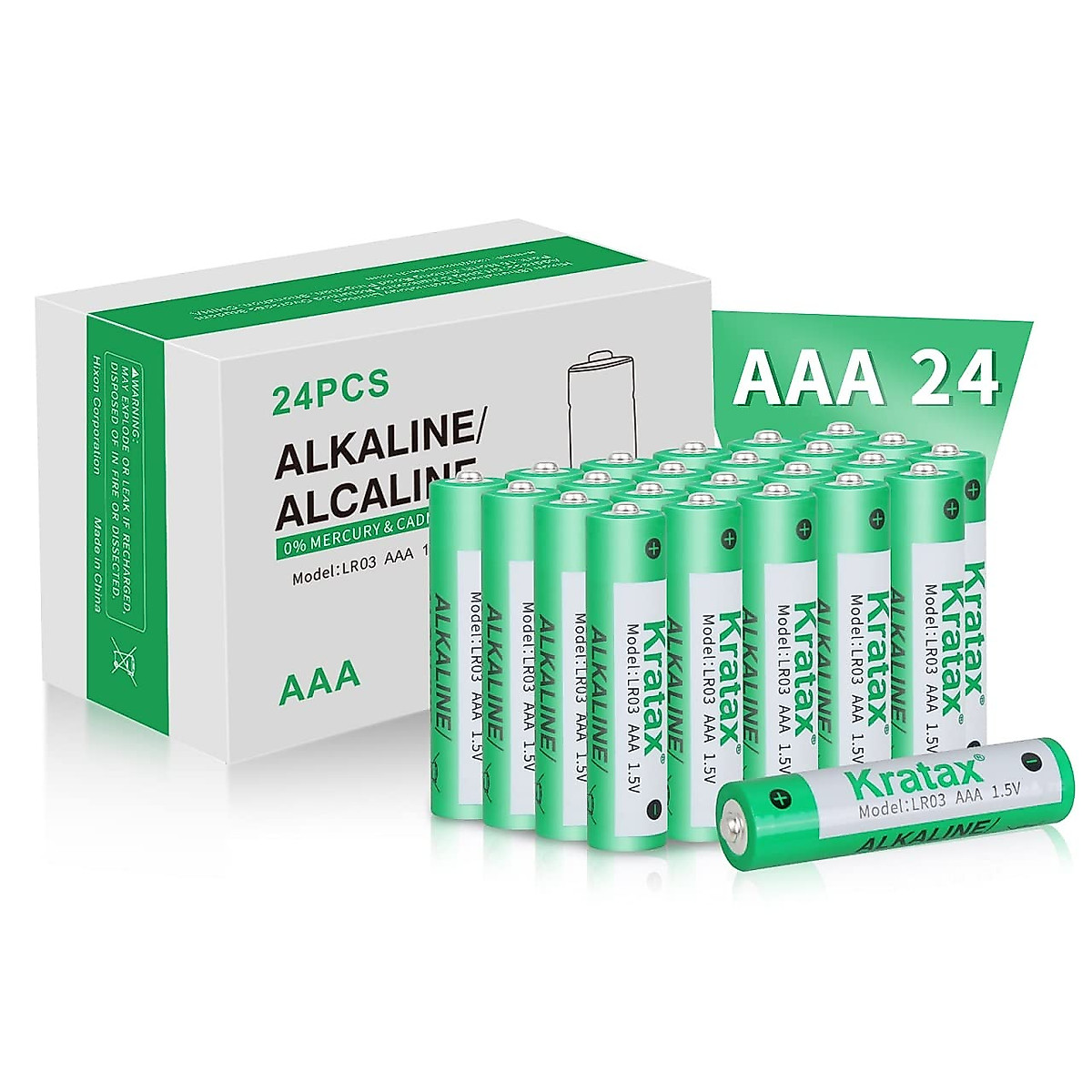 Kratax 24 Count AAA Alkaline Batteries AAA Alkaline Batteries, Long-Lasting, All-Purpose Triple A Battery for Household and Business